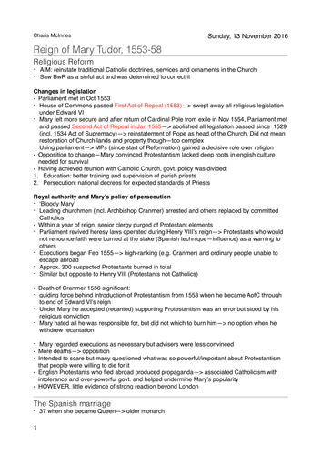 History A Level AQA the Tudors | Teaching Resources