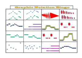 Graphic Score Bingo Card Game with Audio for Music Lessons | Teaching ...