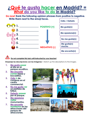 KS3 Spanish - ¿Qué te gusta hacer en la ciudad? | Teaching Resources