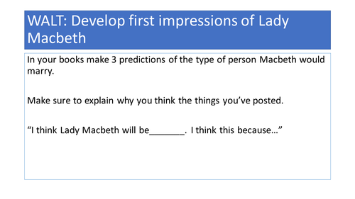 Macbeth Act 1 Scene 5 | Teaching Resources