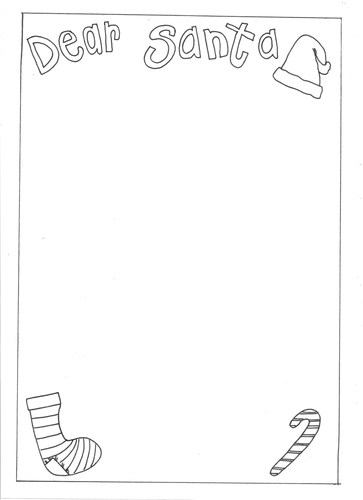 Dear Santa: Christmas Letter Writing: Colouring Page | Teaching Resources
