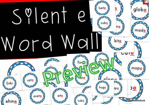 Silent E Word Wall | Teaching Resources