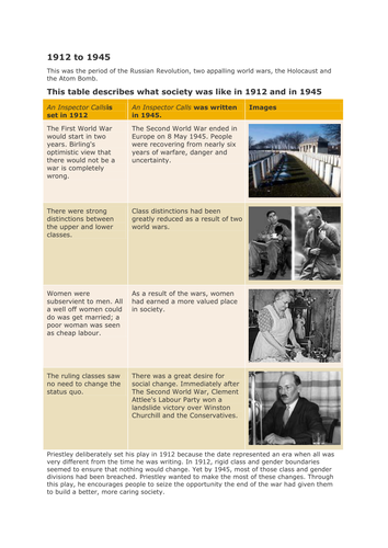 An Inspector Calls- Series of Lessons | Teaching Resources