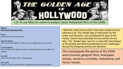 1930s Cinema | Teaching Resources