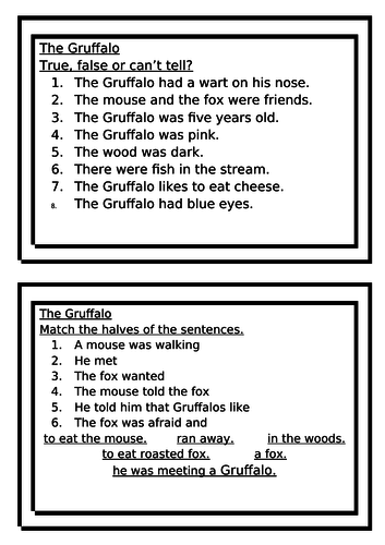 The Gruffalo Literacy Pack | Teaching Resources