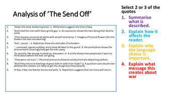 Wilfred Owen The Send off Fully differentiated poetry resources War ...