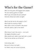 Jessie Pope Who's for the game differentiated poetry resources war ...