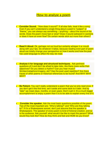 Poem Analysis - 'Material' by Ros Barber | Teaching Resources