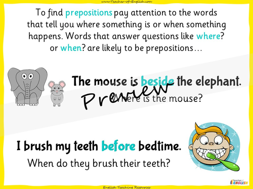 Prepositions - Years 3 and 4 | Teaching Resources