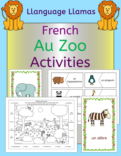 French Au Zoo - Zoo animals activities pack | Teaching Resources
