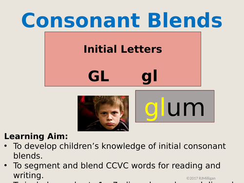 Phonics: Initial Consonant Blend GL-gl CCVC Words, Presentations ...