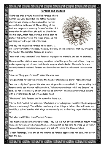 Greek myths Perseus and Medusa 3 way differentiated guided reading ...