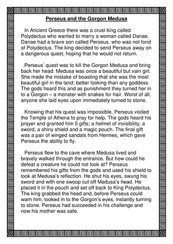 Greek myths Perseus and Medusa 3 way differentiated guided reading ...