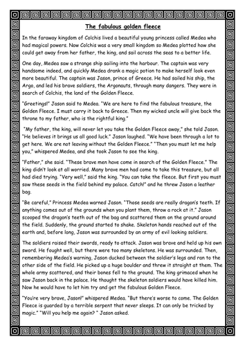 Greek myths - Jason and the Golden Fleece 3 way differentiated guided ...