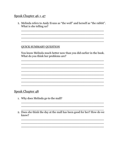 Speak by Laurie Halse Anderson Complete Teaching Packet (Ideal for LS ...
