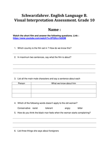 Schwarzfahrer - MYP Visual Interpretation Exercise. | Teaching Resources