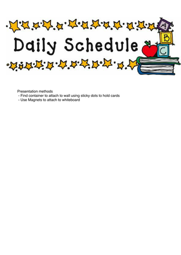 Daily Schedule Cards | Teaching Resources