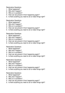 Restorative questions script | Teaching Resources