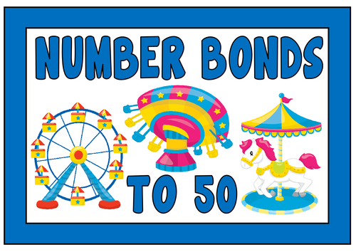 NUMBER BONDS CARDS TO 50 - MATHS NUMERACY DISPLAY EYFS KEY STAGE 1 ...