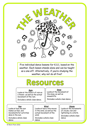 Weather Dance - 5 dance lessons, K.S.1 | Teaching Resources