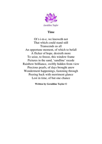 Time Poem | Teaching Resources