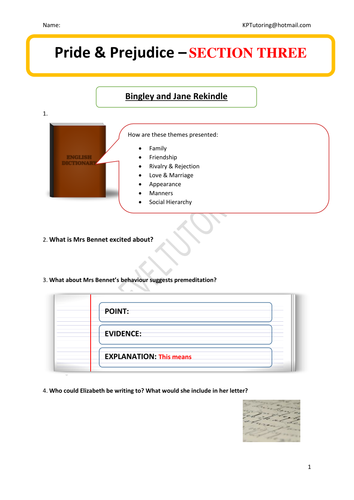 19th Century Novel: JANE AUSTEN: Pride and Prejudice - SECTION 3 ...