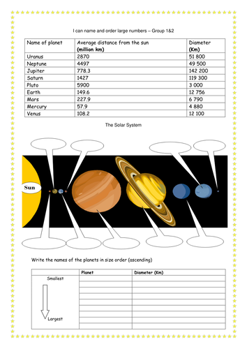 Maths worksheets (Space theme) | Teaching Resources
