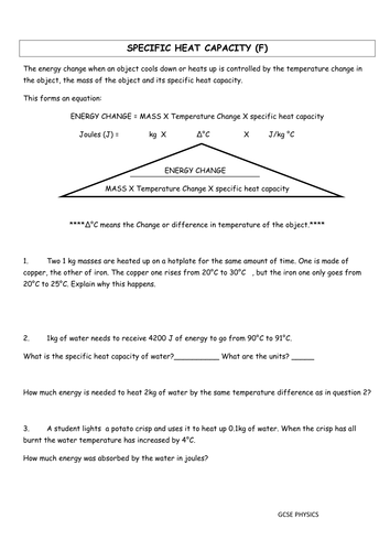 New GCSE OCR Physics - 1.4 Specific latent heat and heat capacity ...