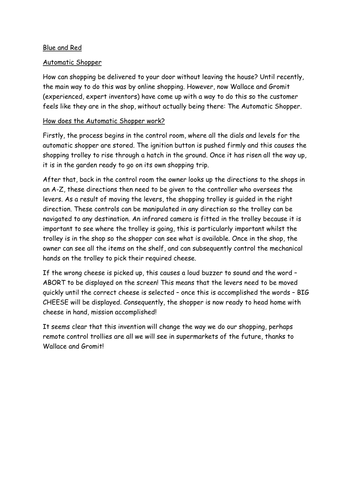 WAGOLL - Explanation Text year 4 Wallace and Gromit | Teaching Resources
