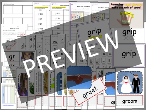 Phonics:Initial Consonant Blend GR-gr CCVC Words, Presentations, Lesson ...