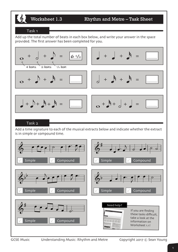 Understanding Music: Rhythm and Metre - Worksheet Pack for GCSE Music ...