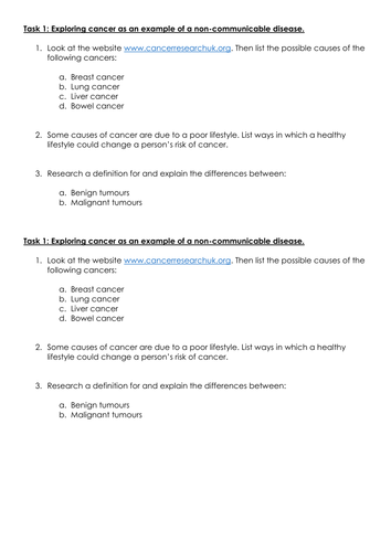 AQA Biology 2018 Cancer | Teaching Resources