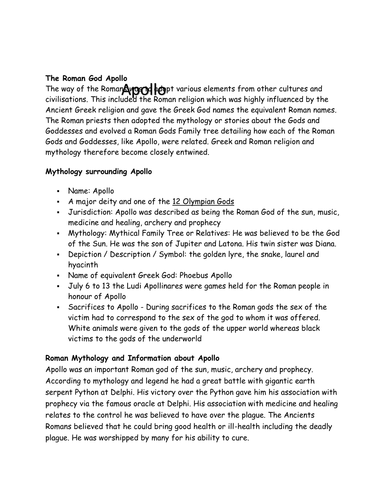 Ancient Religion unit - Roman section with resources and plans ...