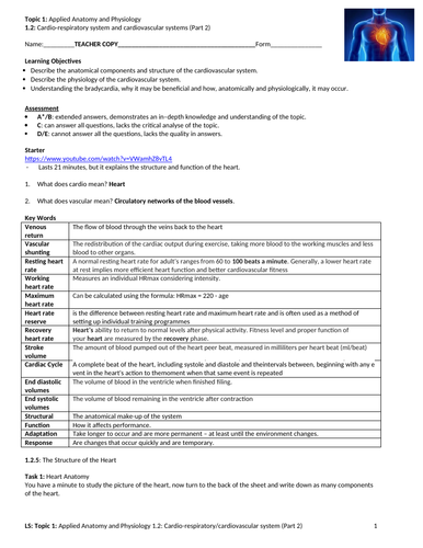 A-level PE EDEXCEL (Spec 2016) 1.2: Cardio-Respiratory System ...