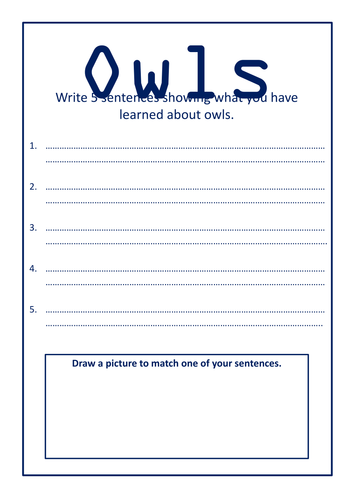 OWLS TEACHING RESOURCES - ANIMALS BIRDS NOCTURNAL SCIENCE LITERACY ...