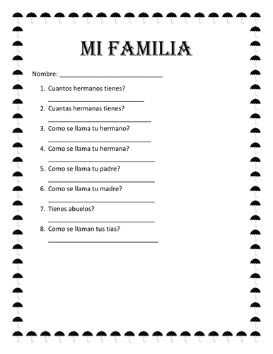 Spanish Family Activity. La Familia. | Teaching Resources