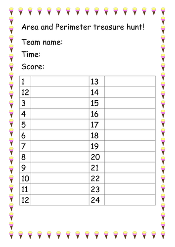 Year 6 SATs revision - Area and Perimeter Treasure Hunt | Teaching ...