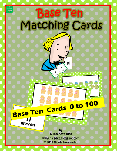 Place Value - Base Ten Matching Cards 0 to 100 | Teaching Resources
