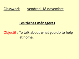 Household chores in French | Teaching Resources