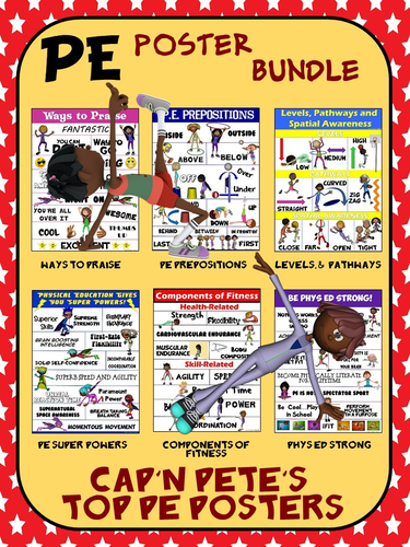 PE Poster Bundle: Cap'n Pete's Top Physical Education Posters- 12 PE ...