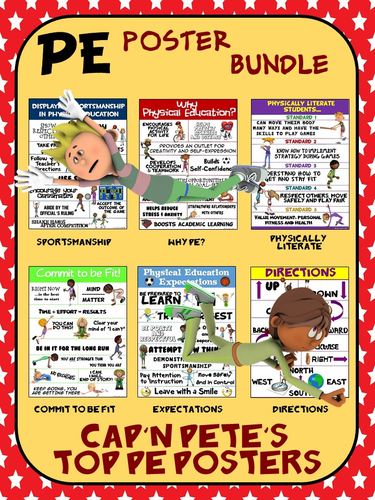PE Poster Bundle: Cap'n Pete's Top Physical Education Posters- 12 PE ...