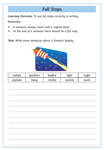 Full Stops Worksheets | Teaching Resources