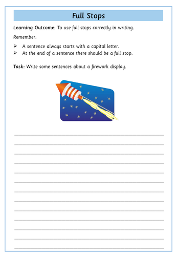 Full Stops Worksheets | Teaching Resources