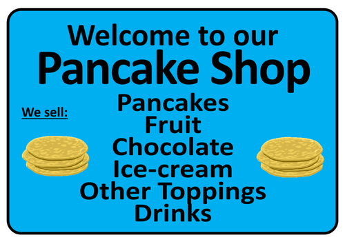 PANCAKE DAY AND SHOP ROLE PLAY TEACHING RESOURCES EYFS KS1-2 FOOD ...