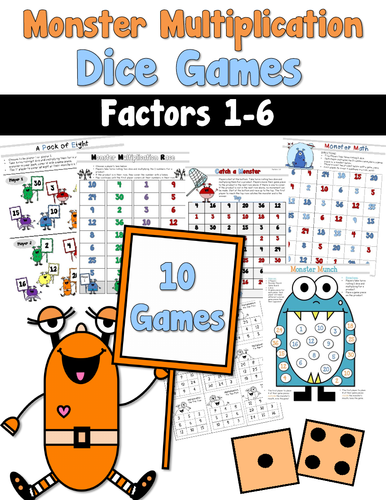 Monster Multiplication Dice Games | Teaching Resources