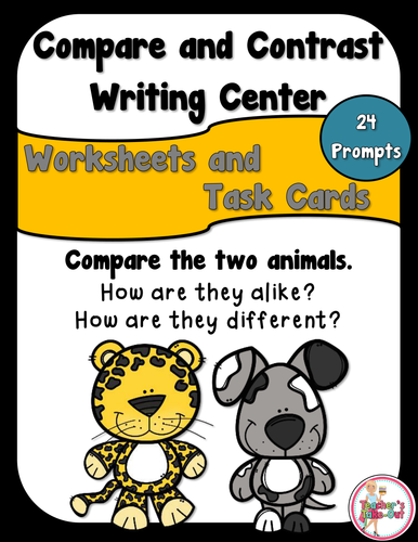 Compare and Contrast Writing Worksheets and Task Cards | Teaching Resources