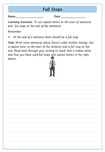 Full Stops and Capital Letters Worksheets | Teaching Resources