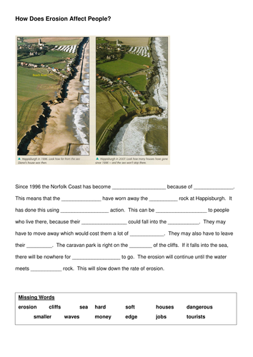 Erosion, Transportation, and Deposition KS3 Coasts | Teaching Resources