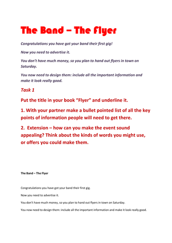 Make a rock band project | Teaching Resources