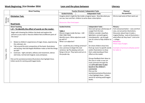Leon and The Place Between by McAllister and Baker-Smith | Teaching ...